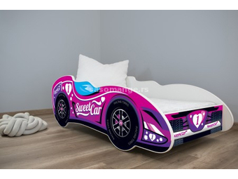 Dečiji krevet sa dušekom i letvicama 160x80 Formula1 Sweet car