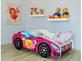 Dečiji krevet sa dušekom i letvicama 160x80cm Trkački auto Sweet car 74001