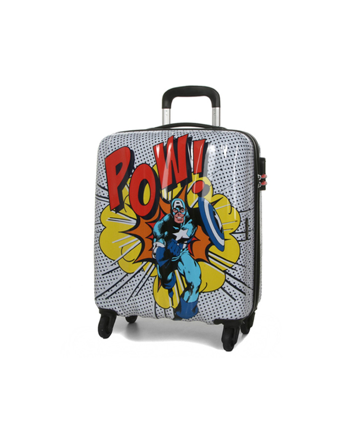 KOFER CAPTAIN AMERICA POP ART LEGENDS SMALL ALFATWIST WHITE TROLLEY American Tourister