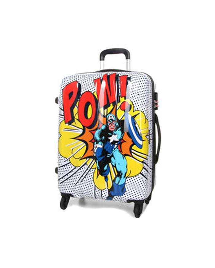 KOFER CAPTAIN AMERICA POP ART LEGENDS MEDIUM ALFATWIST WHITE TROLLEY American Tourister