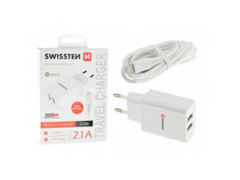 SWISSTEN Kućni Punjac 2.1A 2xUsb Lightning beli *R