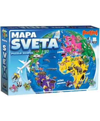 Pertini Puzzle za decu Mapa sveta društvena igračka za decu - 20183