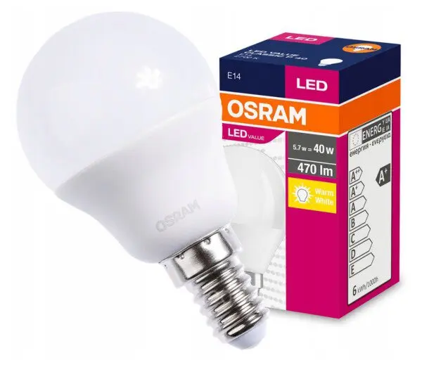 OSRAM LED sijalica E14 G45 5.7W WW