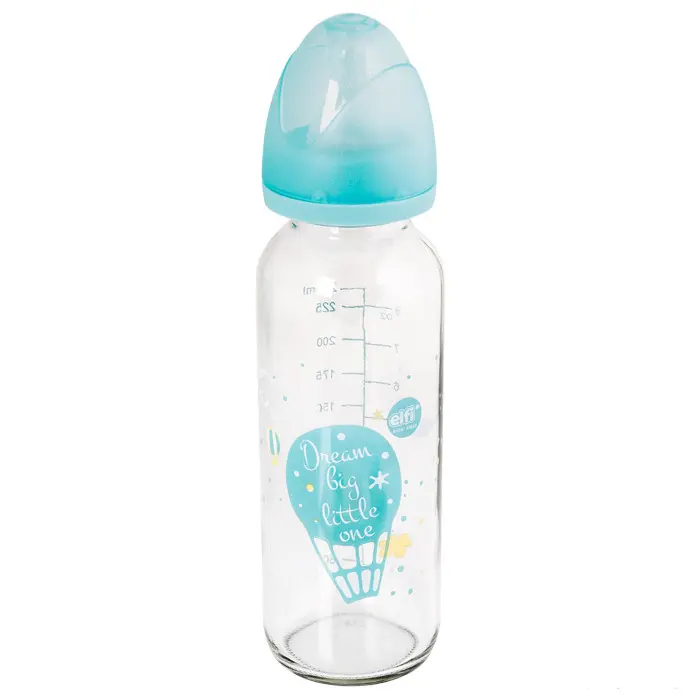 ELFI Staklena flašica SWEET BABY 240 ml plava