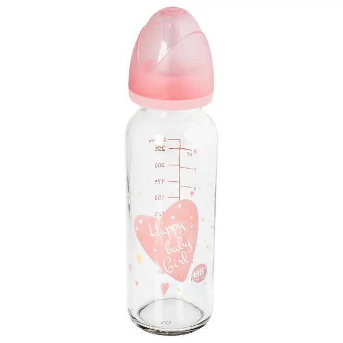ELFI Staklena flašica SWEET BABY 240 ml roze