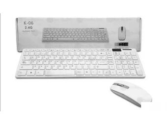 Bežična tastatura + miš K-06 bela