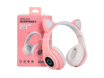 Bluetooth slušalice mačje uši B39 roze