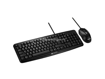 CANYON USB standard KB, 104 keys, water resistant AD layout bundle with optical 3D wired mice 100...