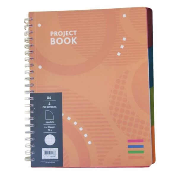 Sveska PROJECT BOOK sitan karo A4 PVC spirala 120L, 4pocket, Pero