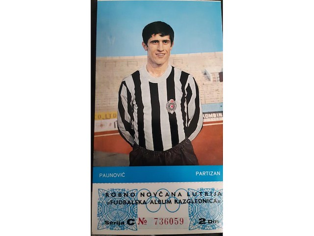 Fudbalska album razglednica Blagoje Paunović Partizan