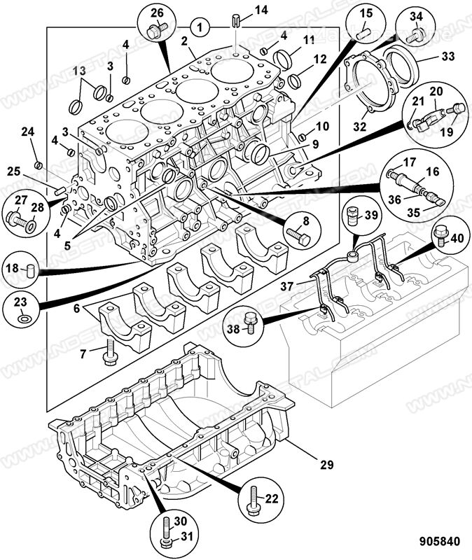 JCB 02/802396 blok cilindara za JCB JS145LC, JS115 AUTO, JZ140, JS160 T3, JS130LC, JZ140WM, JZ140HD, JS180 T3, JZ140R, JS145HD bagera