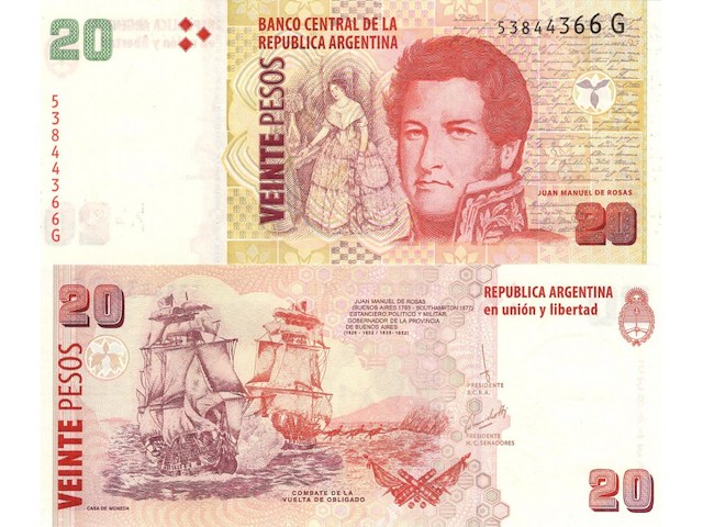 ARGENTINA 20 Pesos 2003 (2018) UNC, P-355