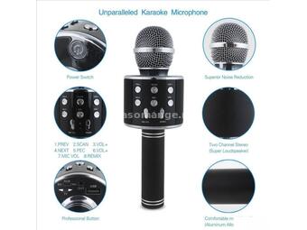 Bluetooth karaoke mikrofon crni 858