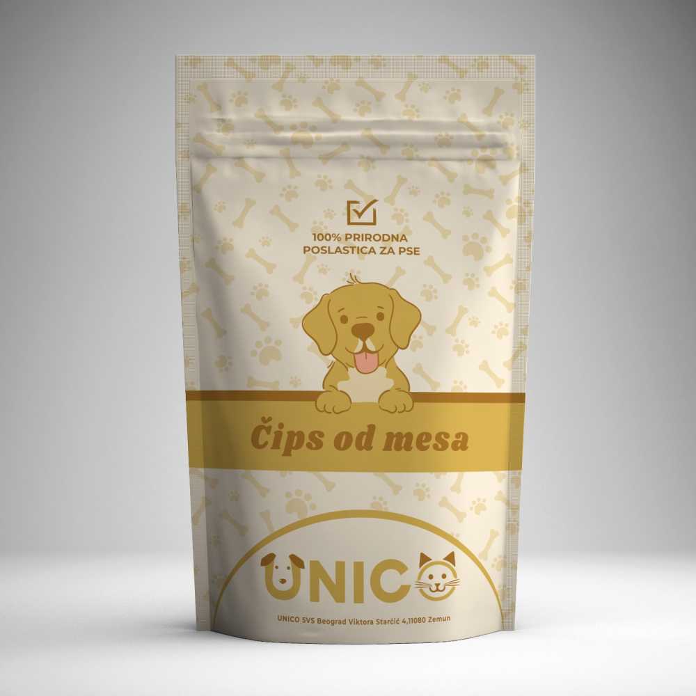 UNICO Čips od mesa za pse 100g