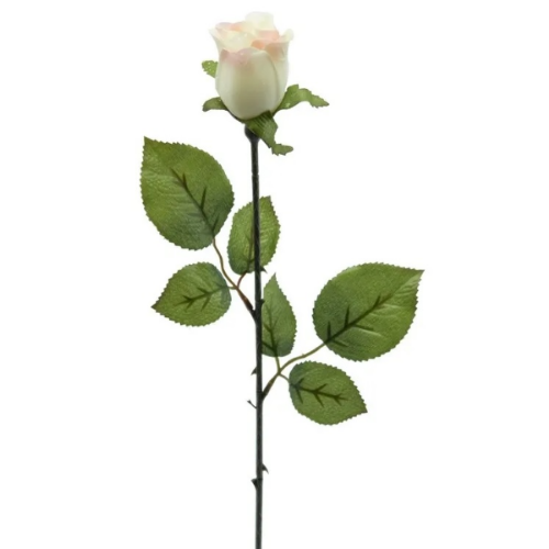Veštački cvet ruža sa rosom 52cm, bela