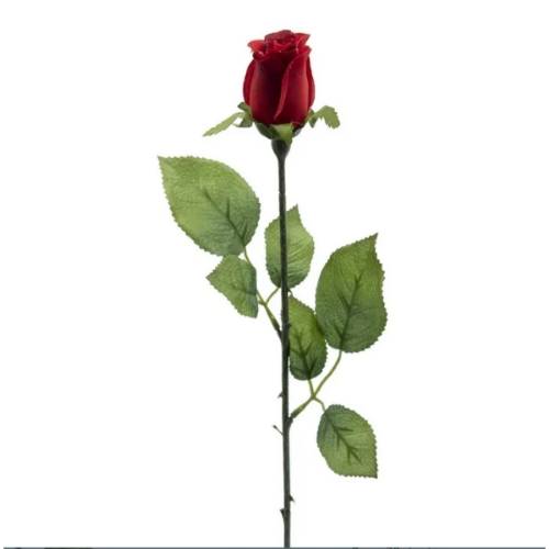Veštački cvet ruža sa rosom 52cm, crvena