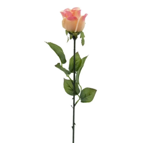 Veštački cvet ruža sa rosom 52cm, roze