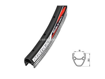 Obruč 27.5" 650B aluminijum dupli crni 36 rupa GALAXY