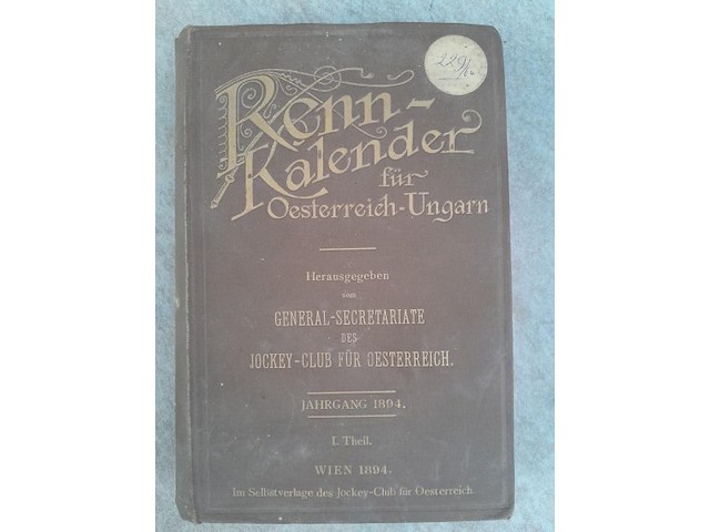 Renn-Kalender für Oesterreich-Ungarn, WIEN 1894