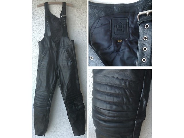 crne kožne moto pantalone za zimu tregeri br 50