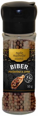 BIBER U ZRNU MIX NASE NAJBOLJE 50G MLIN
BIBER U ZRNU MIX NASE NAJBOLJE 50G MLIN