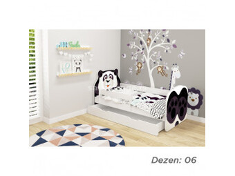 ACMA VII Krevet za decu ANIMALS 140x70 cm sa dodatnom fiokom White + GRATIS DUSKEK dezen 6