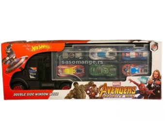 Avengers kamion transporter set sa 6 autića