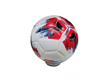 Dečija fudbalska bela lopta sa crvenim detaljima