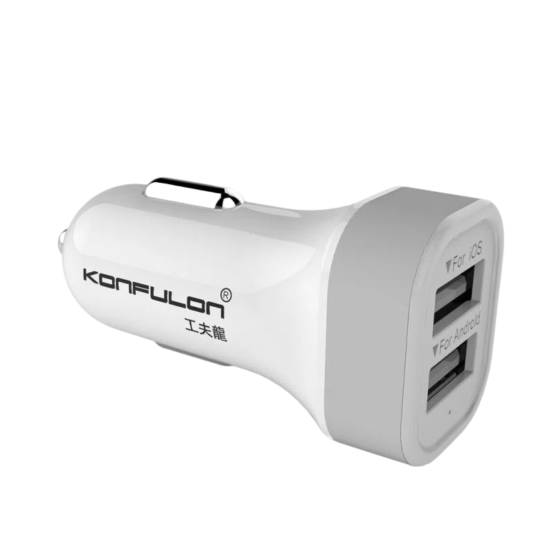 Konfulon C17 auto punjač, 2 x USB-A, 10W Beli