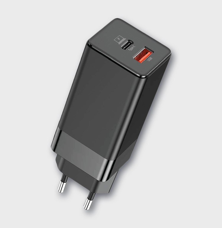 PUNJAČ 65W ZA MOBILNI USB A PLUS USB TYPE C QC 65W, 3A, WEWO PD 65W