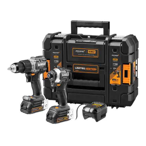 DeWalt DCK200ME2GT x McLaren F1 Team DCD85M+DCF85M Akumulatorski set alata, 2×1.7Ah PowerStack