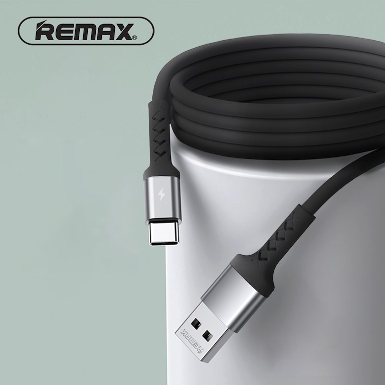 USB Data Cable REMAX RC-C008 KAYLA 2.4A FAST CHARGE ALU Type-C crni 1m