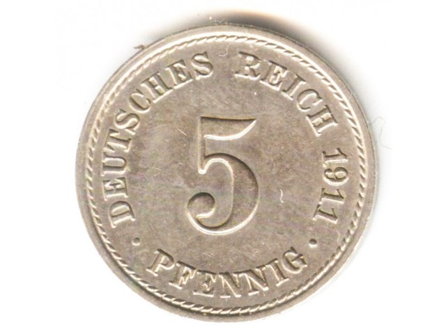 Nemacka 5 pfennig 1911 A UNC