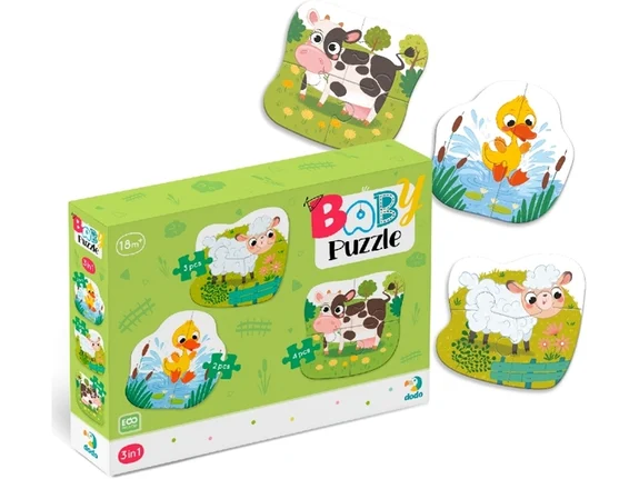 Dodo Puzzle Životinje na farmi 3u1