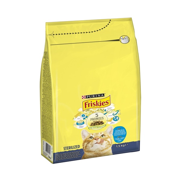 FRISKIES Briketi za mačke Sterilised Losos i Povrće 1,5kg