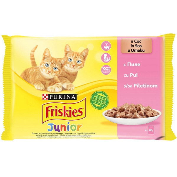 FRISKIES Multipack za mačiće JUNIOR Piletina u sosu 4x85g