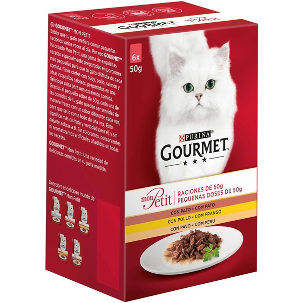 GOURMET Mon Petit Multipack, s piletinom, pačetinom i ćuretinom, 6x50g