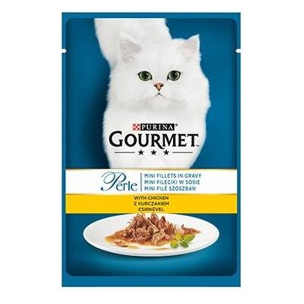 GOURMET Perle Kesica za mačke Piletina, mini fileti u sosu 85g