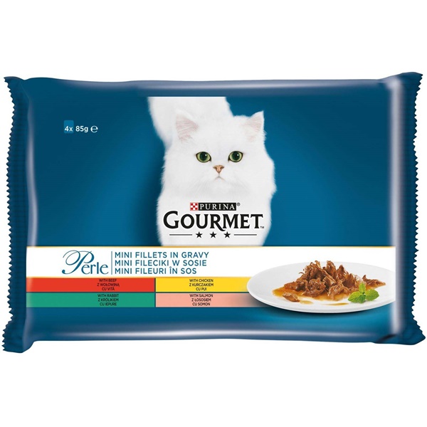 GOURMET Perle Multipack za mačke mini fileti u sosu 4x85g
