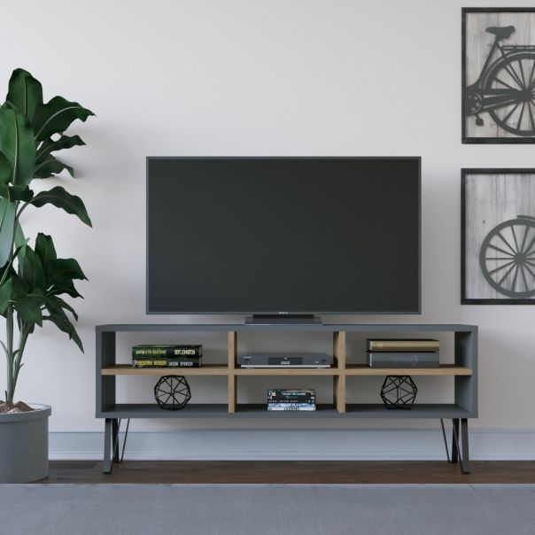 HANAH HOME TV polica Judd Anthracite Oak