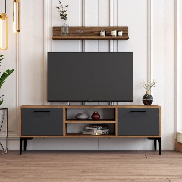 HANAH HOME TV polica Riga Anthracite