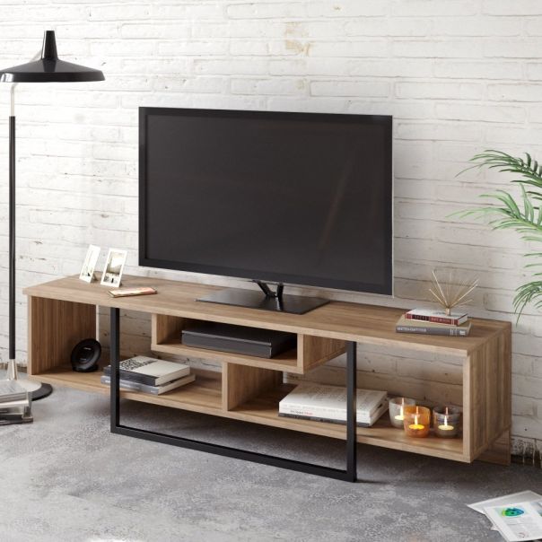 HANAH HOME TV polica Asal 150 Walnut Black