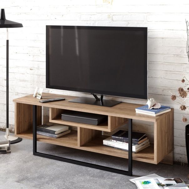 HANAH HOME TV polica Asal 120 Walnut Black