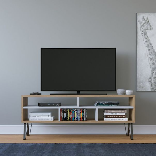 HANAH HOME TV polica Ebuda Oak White