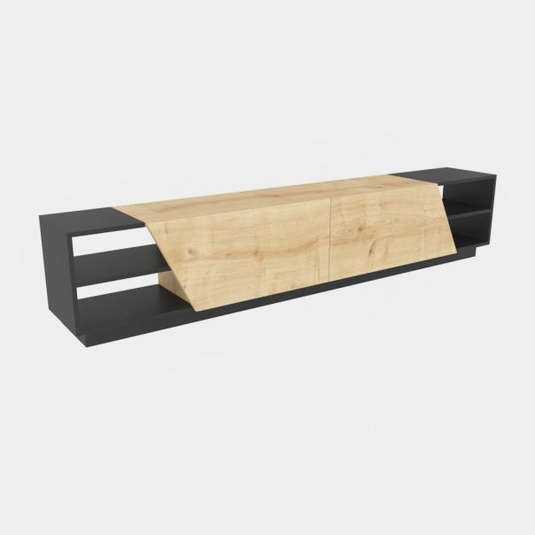 HANAH HOME TV polica Rhodes Anthracite Oak