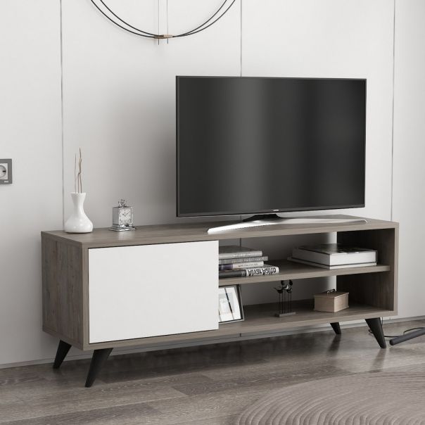 HANAH HOME TV polica Venga Dark Grey White