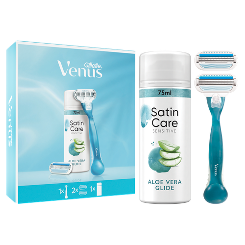 Venus Smooth sistemski brijač + 2 dopune + Satin Care pena za brijanje 75ml gifting paket