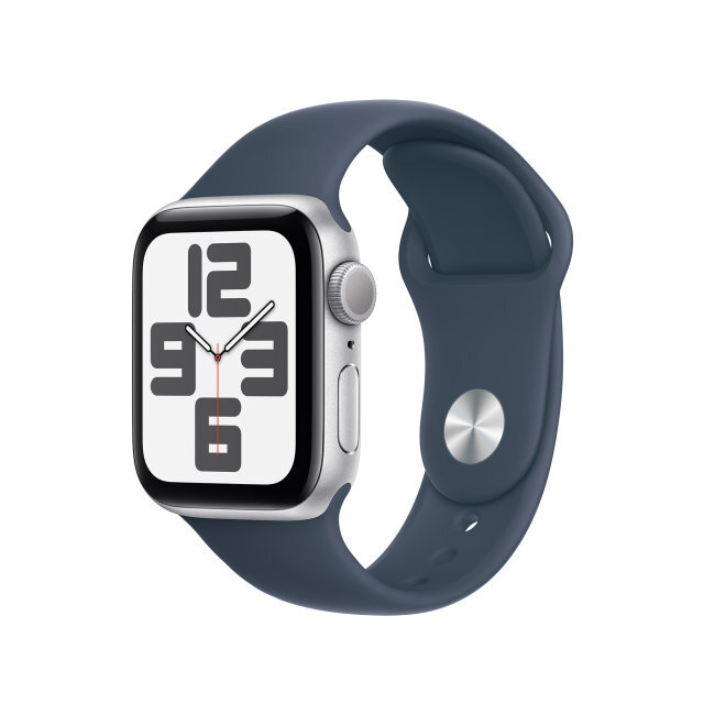 Apple Watch SE (2nd gen) 2023 GPS mre13se/a 40mm Silver Alu Case w Storm Blue Sport Band - S/MID: EK000561998