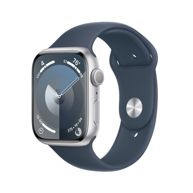Apple Watch S9 GPS mr9d3se/a 45mm Silver Alu Case w Storm Blue Sport Band - S/M, pametni satID: EK000561342