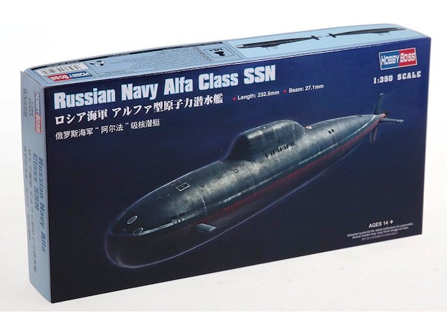 1:350 SSSR podmornica Alfa Class Attack Submarine 23 cm